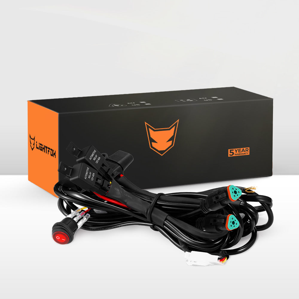 Lightfox Wiring Harness 12V 40A with DT 3-Pin Connectors Triangular