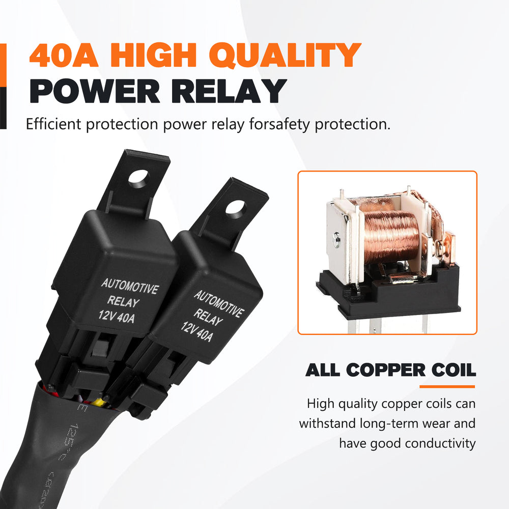 Lightfox Wiring Harness 12V 40A with DT 3-Pin Connectors Triangular
